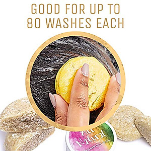 Sweet & Sassy 3 Shampoo Bars. Made in the USA. All Natural, Organic, SLS Free, Plastic Free, Safe for Color Treated Hair (Coconut Almond)