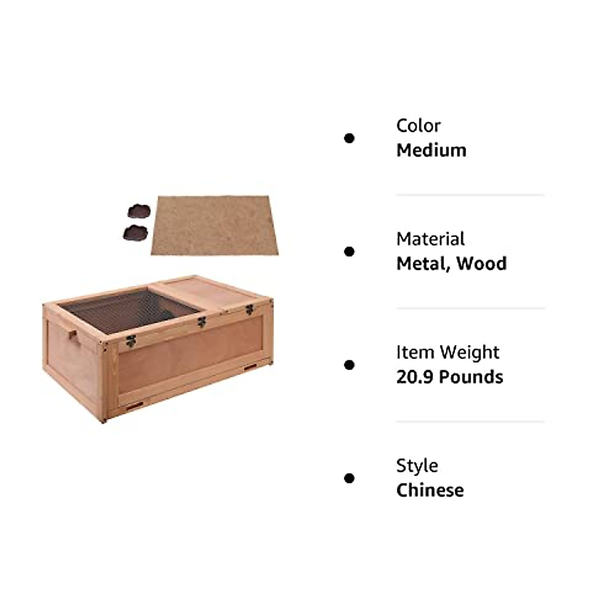 unipaws Tortoise House with Tray, Tortoise Enclosure with Reptile Carpet and Food Bowls for Small Animals, Indoor and Outdoor Medium Habitat, Anti-Corrosion and Moisture Proof