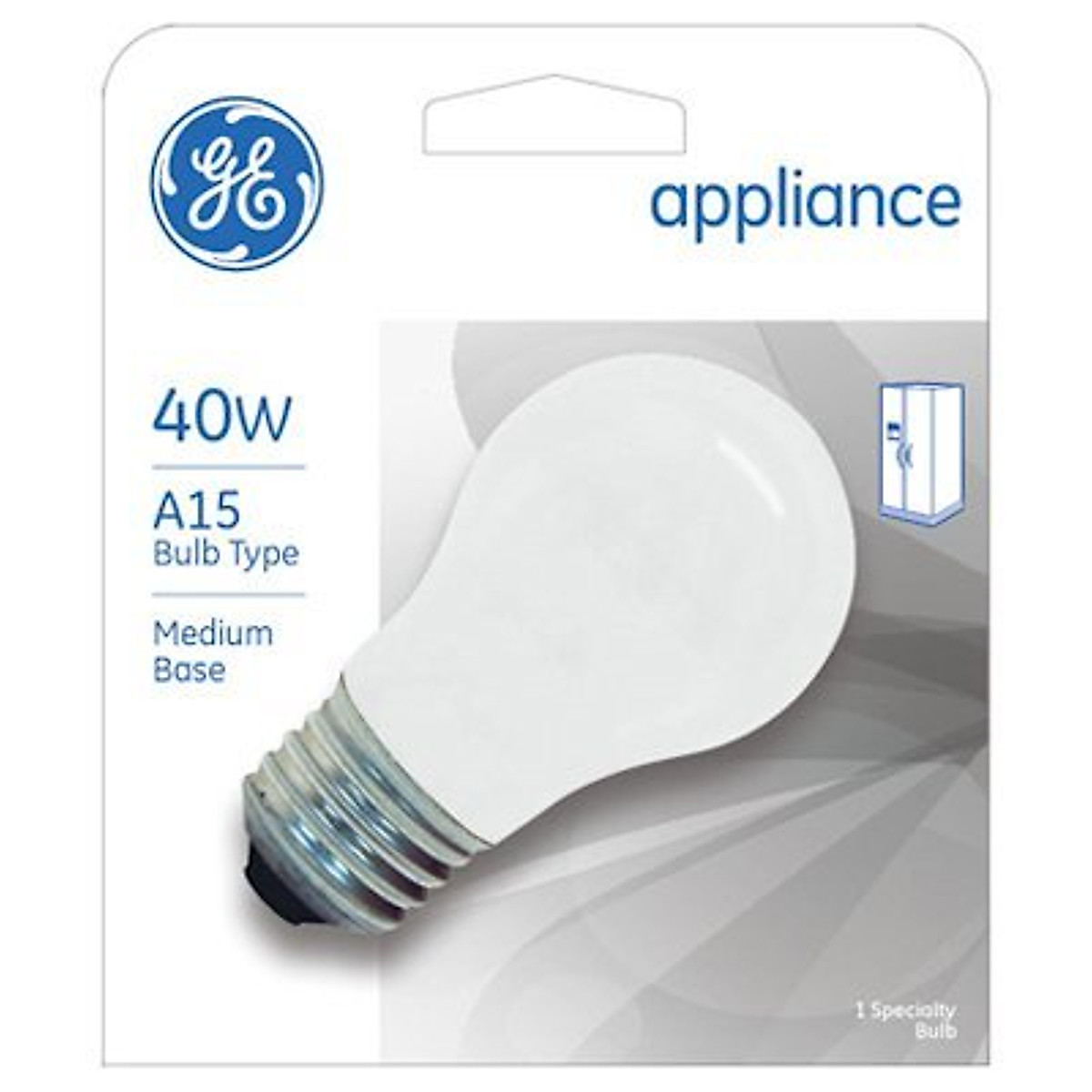 GE Appliance A15 Light Bulb, Inside Frost, 40-Watt, 355 Lumens, Medium Base, 3-1/2 Inches (1 Pack)
