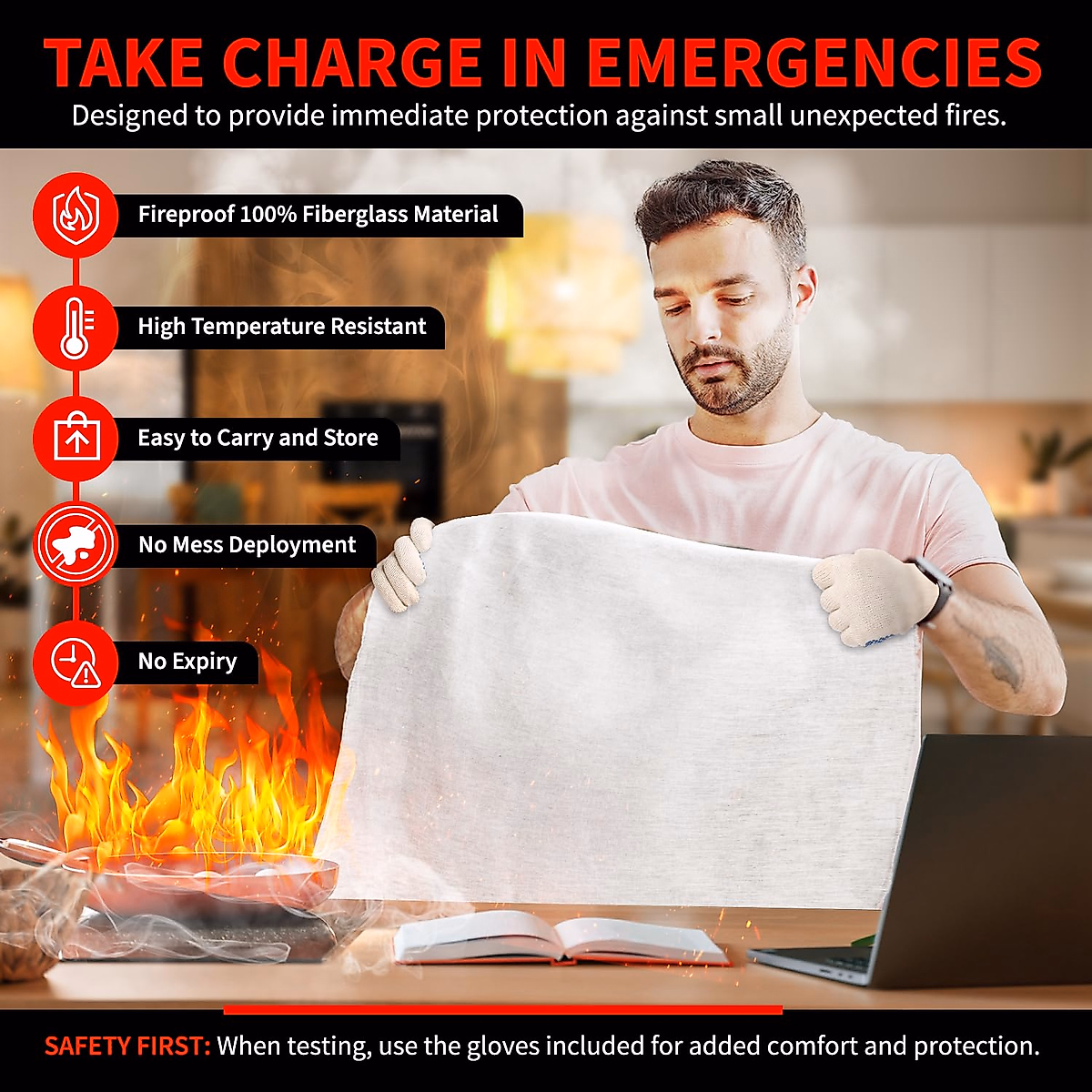Protect Life Saving Fire Blanket Essential Safety Tools for Home, Workplace, and Travel 2 Pack 40 by 40 inches Fire Retardant Blankets Your First Line of Defense Against Emergencies