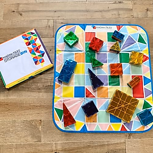 MAGNA-TILES Storage Bin Bundle 84-Piece Magnetic Construction Set, The ORIGINAL Magnetic Building Brand