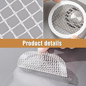Shower Drain Hair Catcher Mesh Stickers, Drain Hole Hair Collector Shower Drain Covers, Hair Drain Stickers Filter Patches Floor Drain Stickers for Bathroom, Bathtub, Kitchen Sink (30, Style B)