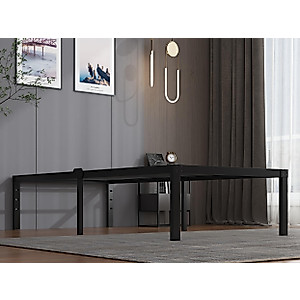 AROMUSTIME 16 Inch Standard Metal Platform Bed Frame / 3,000 lbs Heavy Duty Steel Slat Easy Assembly Mattress Foundation/Noise Free/Box Spring Replacement, Queen