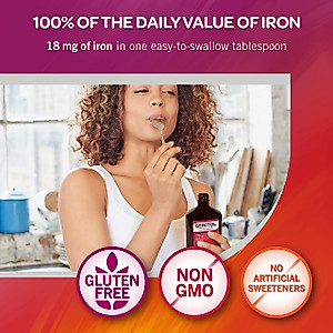 Geritol, Liquid Vitamin and Iron Supplement, Energy Support, Contains High Potency B-Vitamins and Iron, Pleasant Tasting, Easy to Swallow, No Artificial Sweeteners, Non-GMO, 12 Oz