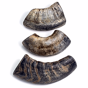 Durkha Horn: Long Lasting 100% Natural Water Buffalo Horn Dog Chews, Dog Treats, Bone, Dog Toys (Small (3 CT/Min. 3 OZ))