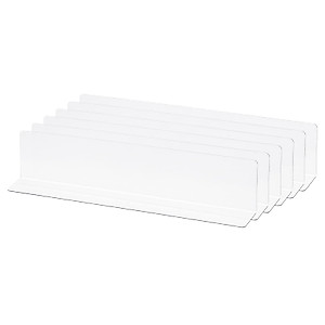 MECCANIXITY L Type Shelf Dividers, PVC Clear Closet Shelf Separator Organizer Clapboard for Kitchen Cabinet Bookcase Office Supermarket 28 x 3 x 6cm Pack of 6