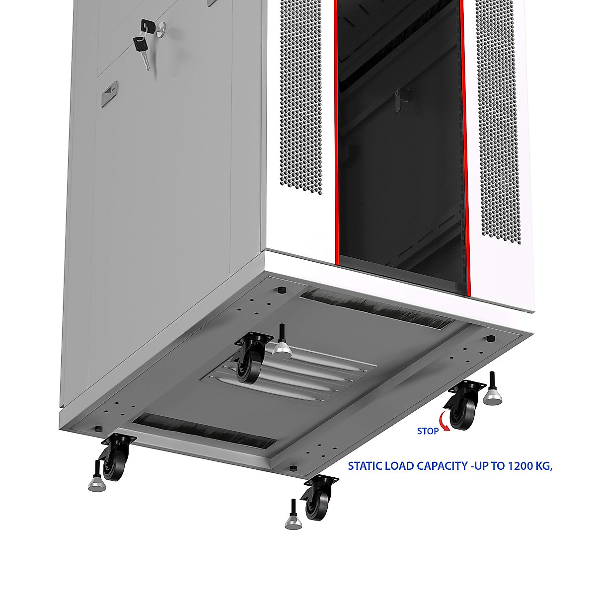 Sysracks 18U 35 Inch Deep Grey White Server Rack IT Network Data Rack Cabinet Enclosure Fully Lockable on Wheels - LCD Screen - Ventilation System - PDU - Glass Door - Rich Accessories Kit