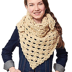 Bernat 16113030008 Big Ball Chunky Solid Yarn, 14oz, Super Bulky 6 Gauge, 100% Acrylic - Cream - Machine Wash & Dry