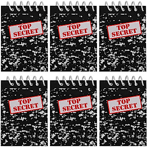 Bedwina Top Secret Mini Notebooks for Kids Party Favors - (Pack of 24) Spiral Note Book Pads for Murder Mystery Party Decor, Secret Agent Spy or Crime Detective Themed Parties, Goody Bag Notepads