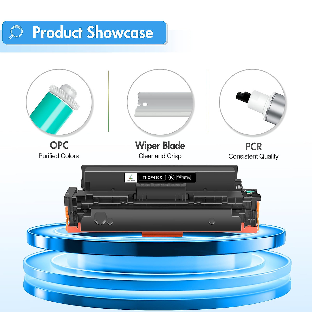 TRUE IMAGE Compatible Toner Cartridge Replacement for HP 410X 410A CF410X CF411X CF412X CF413X to use with Color Pro MFP M477fdw M477fdn M477fnw Pro M452dn M452nw M452dw Printer Toner Ink (4 Pack)