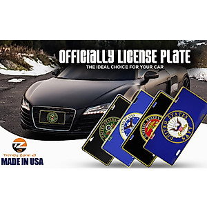License Plate with United States Marine Corps (USMC) Logo. Standard Size 6" x 12", License Plate of Cars, SUVs, Trucks and minivans Aluminum 4 Holes|Universal fits Officially Licensed