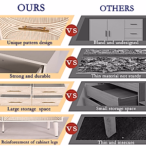 VINYUSE 6 Drawer Dresser, Dresser for Bedroom, Chest of Drawers with Metal Handle, Dresser TV Stand, Wood Drawer Organizer for Bedroom, Living Room, Enterway, Texture Beige