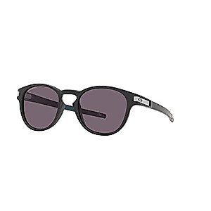 Oakley Men's OO9265 Latch Oval Sunglasses, Matte Carbon/Prizm Grey, 53 mm