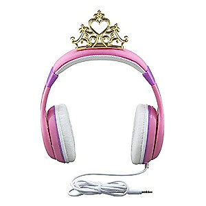 Disney Princess Kids Headphones For Kids Adjustable Stereo Tangle-Free 3.5Mm Jack Wired Cord Over Ear Headset For Children Parental Volume Control Kid Friendly Safe (Frustration Free Packaging), DP-140.EXv6, Pink