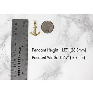 CaliRoseJewelry 10k Anchor Nautical Rope Sailor Navy Charm Pendant in Yellow Gold