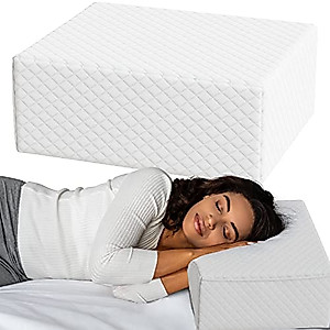 GLEUR Square Pillow for Side Sleepers - Made in USA, Cooling Gel Memory Foam Cushion Cube Pillow - Therapeutic Neck & Shoulder Pain Relief, Cervical Support - Thick Bed Pillow 15"x 12" x 6"