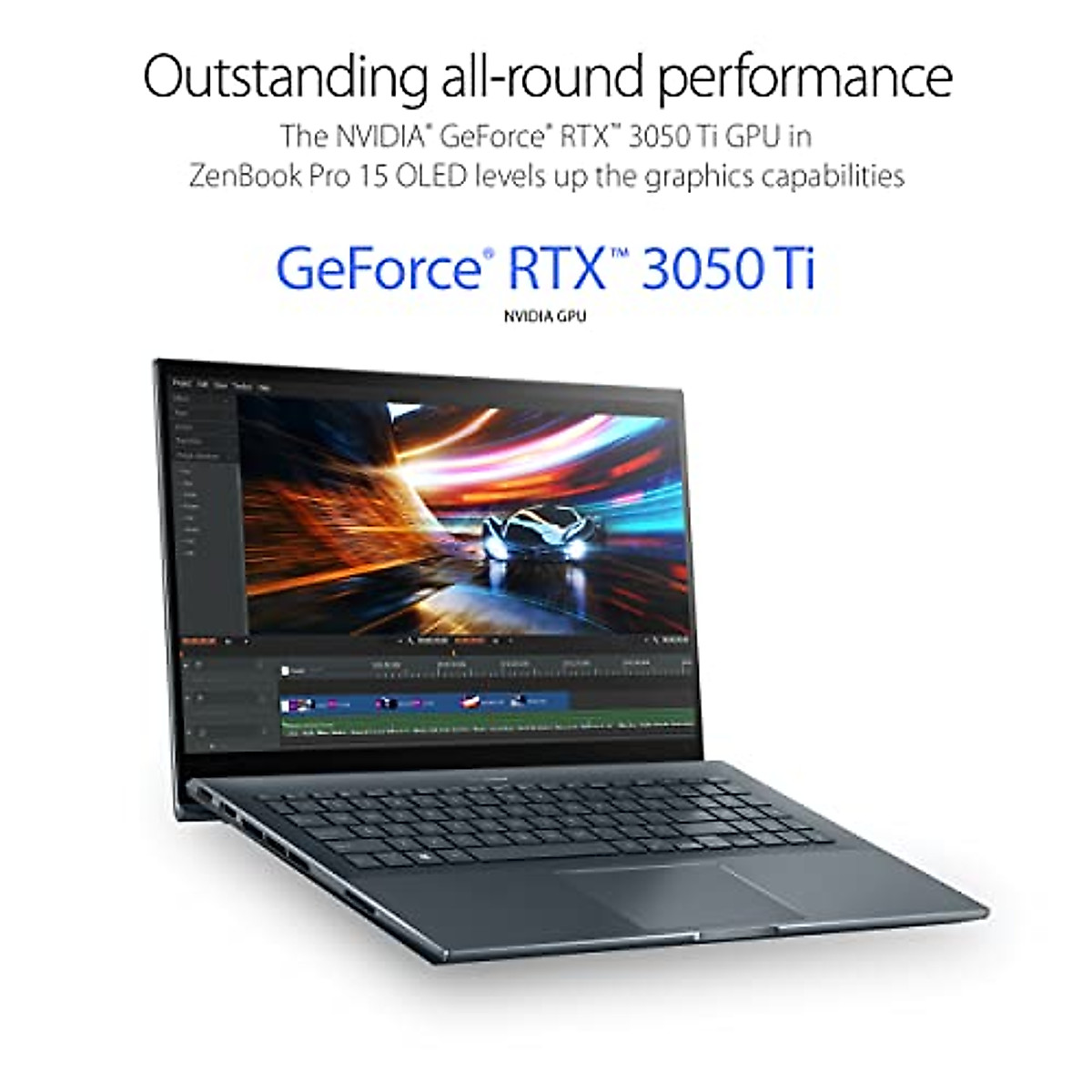 ASUS ZenBook Pro 15 OLED Laptop 15.6” FHD Touch Display, AMD Ryzen 7 5800H CPU, NVIDIA GeForce RTX 3050 Ti gpu, 16GB RAM, 512GB PCIe SSD, Windows 11 Pro, Pine Grey, UM535QE-XH71T