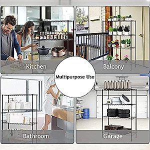 MKDLUFEI 4 Tier Adjustable Storage Shelf Metal Storage Rack Wire Shelving Unit Storage Shelves Metal 1000Lbs Capacity 14''Lx36''Wx54''H NSF Certification for Pantry Closet Kitchen Storage Black