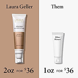 LAURA GELLER NEW YORK Spackle Super-Size - Champagne Glow - 2 Fl Oz - Skin Perfecting Primer Makeup with Hyaluronic Acid - Long-Wear Foundation Face Primer