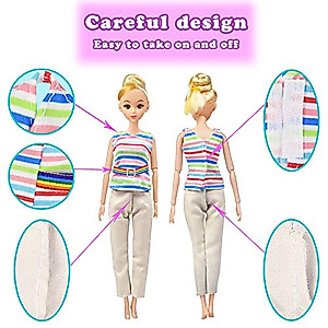 Doll Clothes for 11.5 Inch Girl Doll 20 Pcs Casual Wear Clothes and Doll Accessories with 10 Pairs Shoes +10 Fashion Doll Dresses