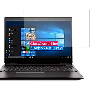 Vaxson Anti Blue Light Tempered Glass Screen Protector, compatible with HP Spectre x360 15-df1000/df1004na/df1010na/df1550nd/df1020ca/df1004tx 15.6" Visible Area, 9H Film Protectors [ Not Full Coverage ]