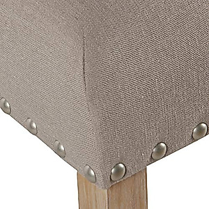 Homepop Home Decor | Backless Nailhead Trim Counter Height Bar Stools | 24 Inch Bar Stools | Decorative Home Furniture (Light Gray