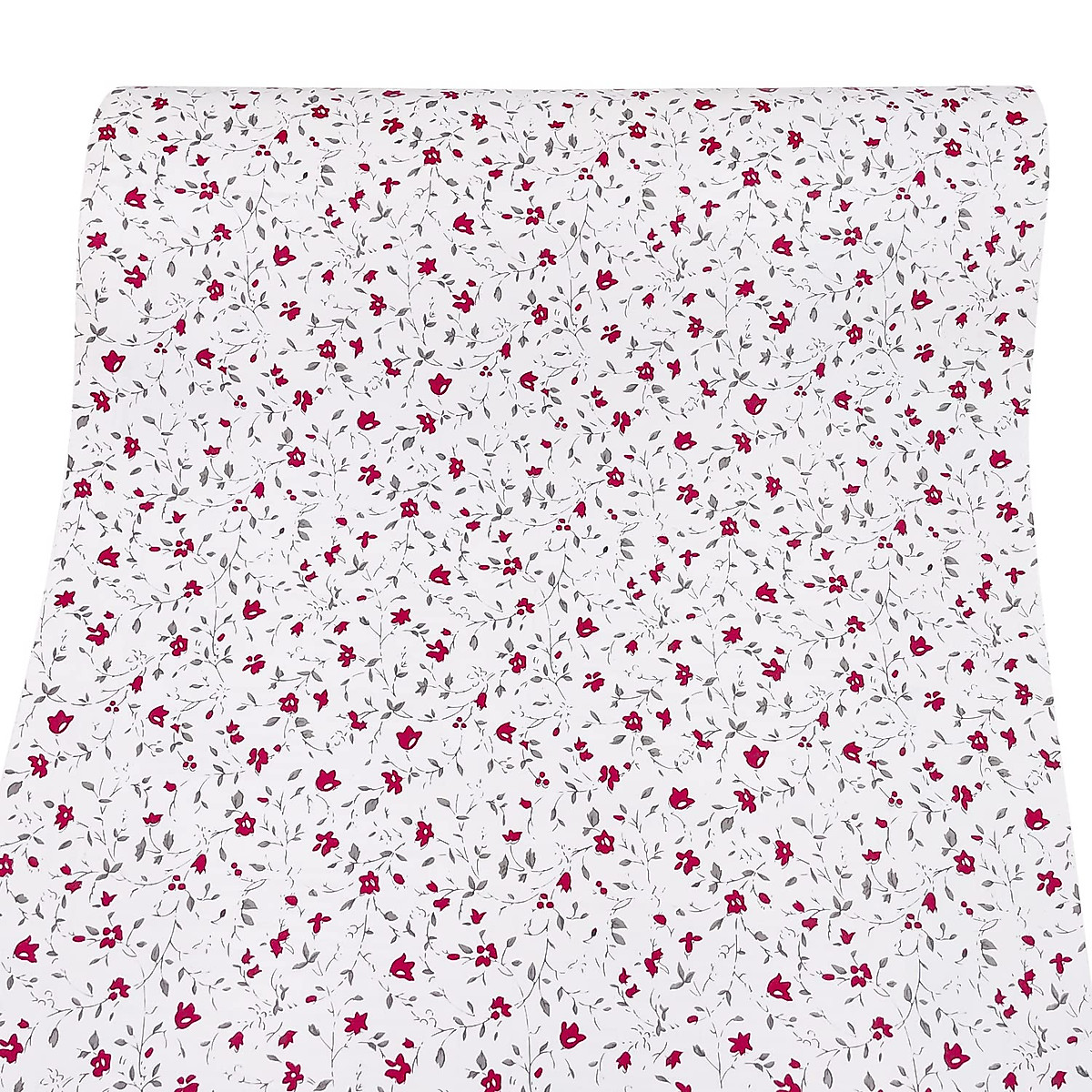 Yifely Red Rural Floral Shelf Liner Locker Decor Sticker Self-Adhesive Furniture Paper 17.7 Inch by 9.8 Feet