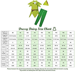 Dressy Daisy Peter Pan Costume with Hat for Toddler Boys Halloween Fancy Party Dress Up Outfit Set Size 3T 4T