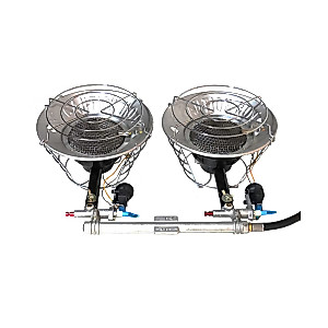 AWSINE 30,000 BTU Double Tank Top Outdoor Propane Heater Double Burner Safety Shut-Off Valve & Tip-Over Switch (Propane Cylinder not Included)