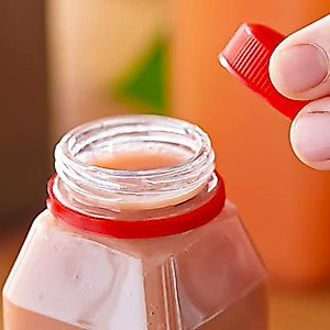 Lakesstory Bottle Caps Tamper Seal Lids Cap for Bottle Screw Cap Bottle Plastic Bottle Caps Juice Bottles Cap (pack of 25, red)