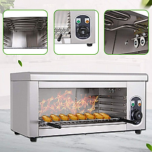 TFCFL Salamander Broiler Countertop Grill, 2000W Electric Cheese Melter Cheesemelter Broiler, Wall-mounted Cheese Broiler BBQ Counter for Restaurant Kitchen 50-300 ° C