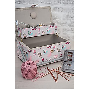 Hobby Gift Exclusive Cantilever Sewing Box, Cats