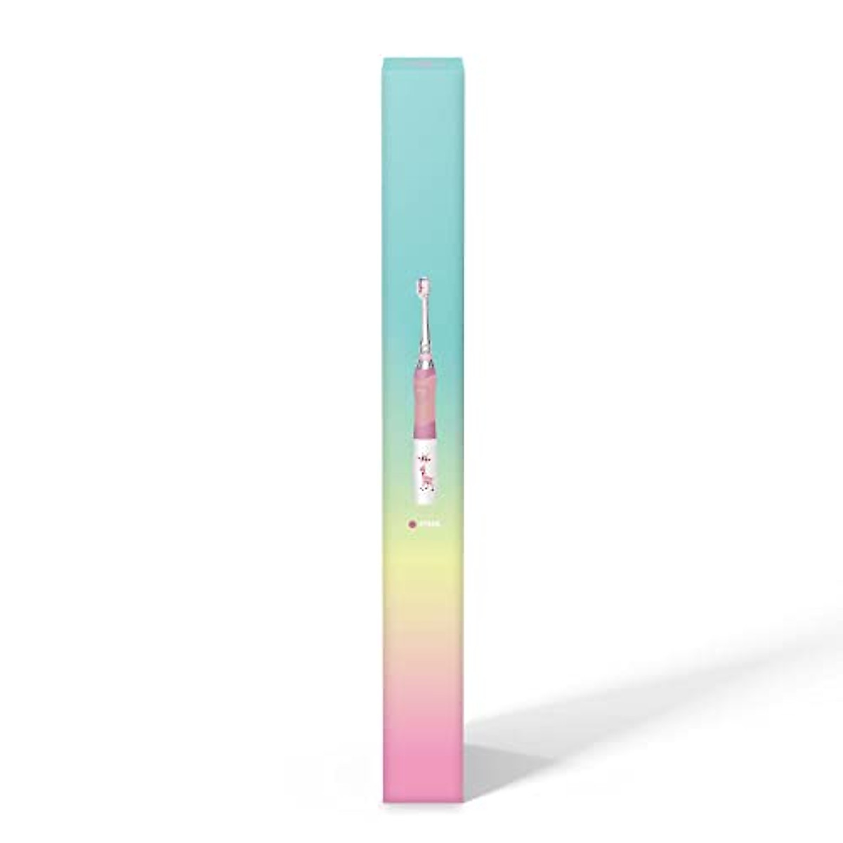Kids Electric Toothbrush Toddler Toothbrush Age 2-4-8-12 Girls Electric Toothbrush with Timer Rainbow LED Light Up Vibrating Toothbrush Battery Operated Childrens Sonic Tooth Brush (Pink Giraffe)