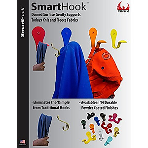 SmartHook ColorZ Garment Friendly Single Coat Hook -3 Pack - (Sky White)