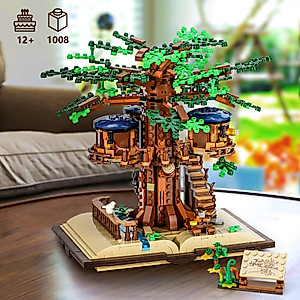 Mibido Ideas Tree House Building Kit with Led Lights, Build-and-Display Model Home or Office Decor for Adults Thanksgiving Christmas Creative Forest Toy Gift for Kids Aged 12+, New 2023 (1008 Pieces)