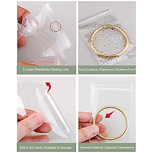 4-in-1 Acrylic Jewelry Organizers and Storage with 60 Portable Anti Tarnish Jewelry Bags, Clear Jewelry Box Travel Jewelry Case for Earrings Rings Necklaces Bracelets, Christmas Gifts for Women Girls