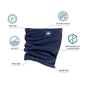 Turtle Fur Micro Fur Stretch Double Layer Neck Neckwarmer, Navy