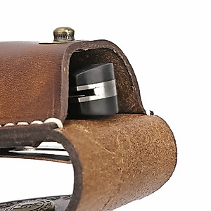 Tourbon EDC Leather Pocket Folding Knife Sheath Carrier Holster Flashlight Holder Case Wine Bottle Opener for Belt