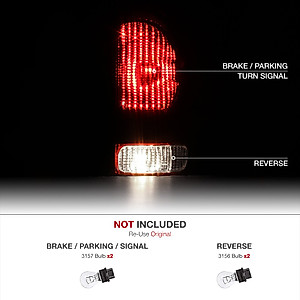 VIPMOTOZ Smoke Red Lens OE-Style Tail Light Lamp Assembly For 1997-2003 Ford F150 & 1999-2007 F250 F350 Superduty Pickup Truck, Driver & Passenger Side