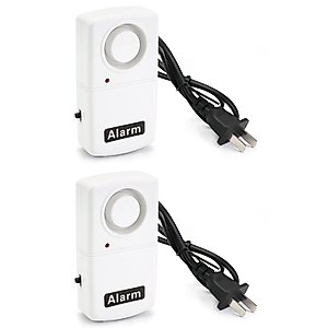 QWORK Power Failure Alarm, 2 Pack Automatic Power Cut Failure Outage Alarm 120db LED Indicator Smart Warning Siren Power by 9V Battery (NOT Included), Plug 220V