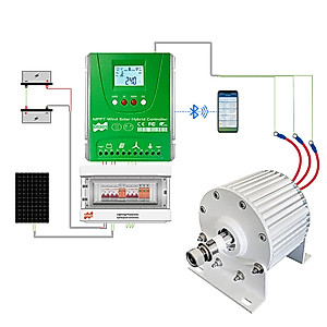 Mars Rock 2000w Regulator Max Wind 1000w Max Pv 1000w Mppt Wind Solar Hybrid Controller Bluetooth Android App