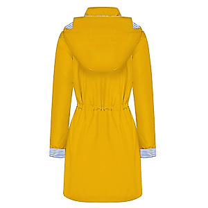 BBX Lephsnt Women Rain Jacket Waterproof Rain Coats with Hood Lightweight Windbreaker Rain Coat Yellow XL