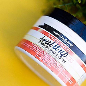 Aunt Jackie's Flaxseed Recipes Seal It Up, Hydrating Sealing Butter, Helps Prevent and Repair Damaged Hair, Jar, 7.5 Oz
