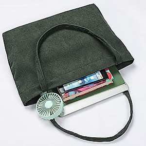 Sightor Corduroy Tote Bag for Women Shoulder Bag Big Capacity Shopping Bag Casual Handbag