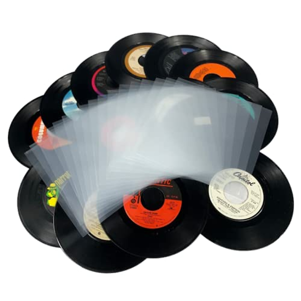 45 RPM Vinyl Record Sleeves – Premium High Clarity 3mil Plastic Outer Covers for 7 inch Albums Anti-Static LP Record Storage Protective Jackets 100 Pack
