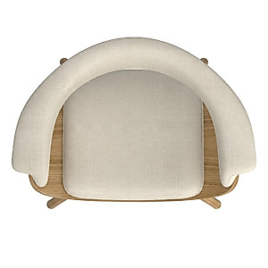 !nspire Mid-Century Fabric and Bentwood Accent/Dining Chair - Beige and Natural