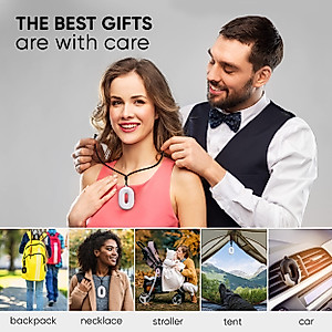 Wearable Air Purifier Necklace - Portable Personal Ionizer - Rechargeable Travel-Size Air Cleaner - Removes Dust Allergen Odor Viruses Bacteria - Use in Office Airplane Train Bus - For Kids and Family