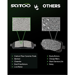 Ceramic Brake Pads Kits,SCITOO 8pcs Brakes Pads Set fit for 2004-2008 for Ford for F-150,2006-2008 for Lincoln Mark LT