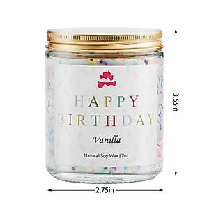 Happy Birthday Candle - Birthday Gifts for Women, Best Friend Birthday Gifts Ideas, Natural Soy Wax Vanilla Scented Candles