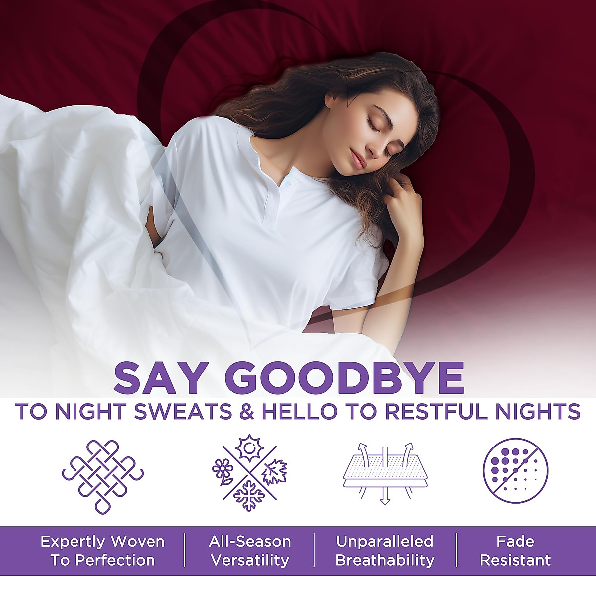 CharlottelyHues Luxury 100% Egyptian Cotton Bed Sheets - 1000 Thread Count 4-Piece Queen Sheets Set, Long Staple Cotton Bedding Sheets, Sateen Weave, Hotel Sheets, Fits Upto 18" Mattress - Burgundy